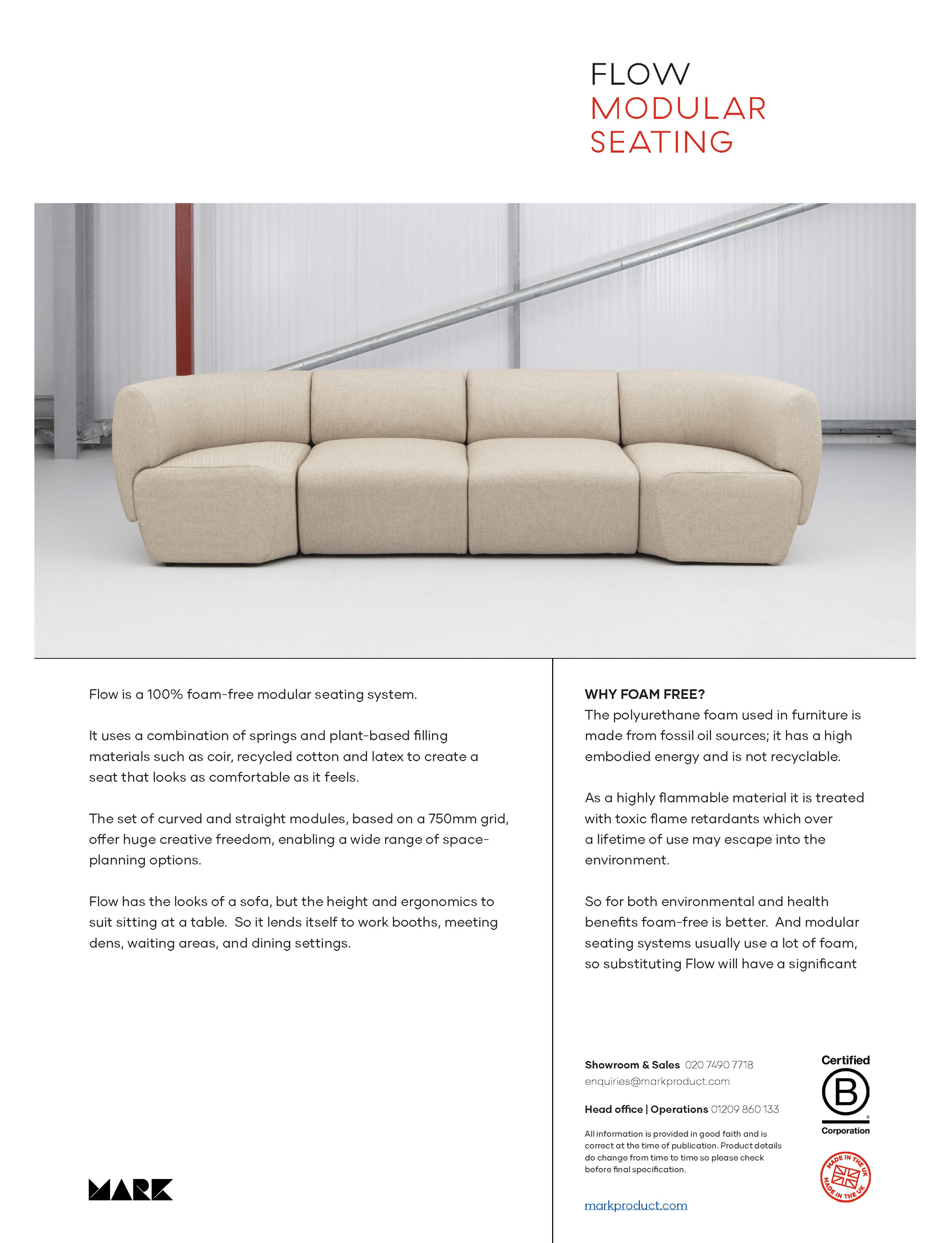 Flow Product Spec Sheet - MARK Product : MARK Product